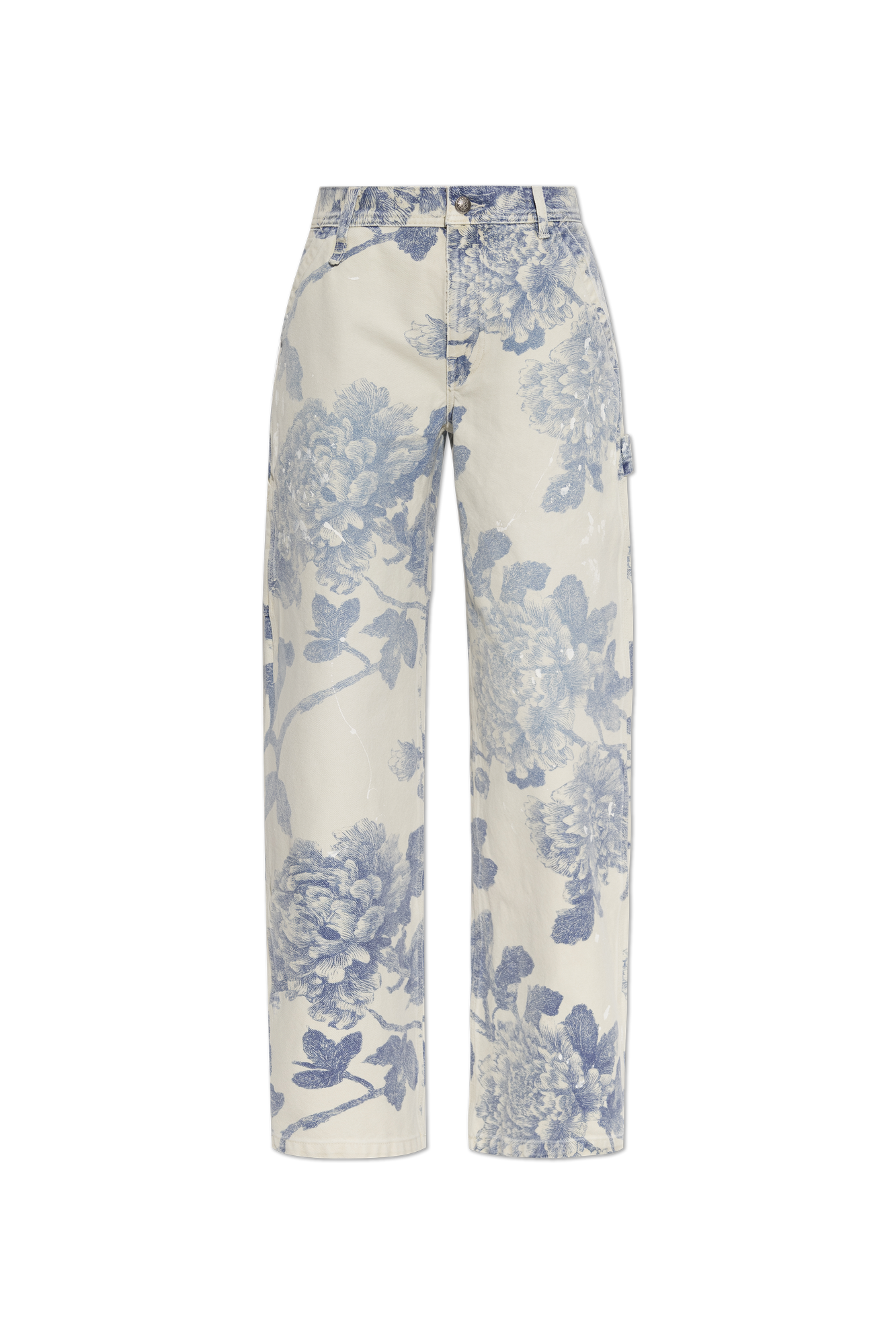 R13 R13 Loose Bootcut Floral Print Denim Jeans