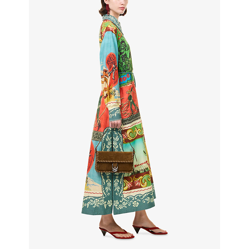 ALEMAIS Alemais Printed Cotton and Silk-Blend Midi Shirt Dress