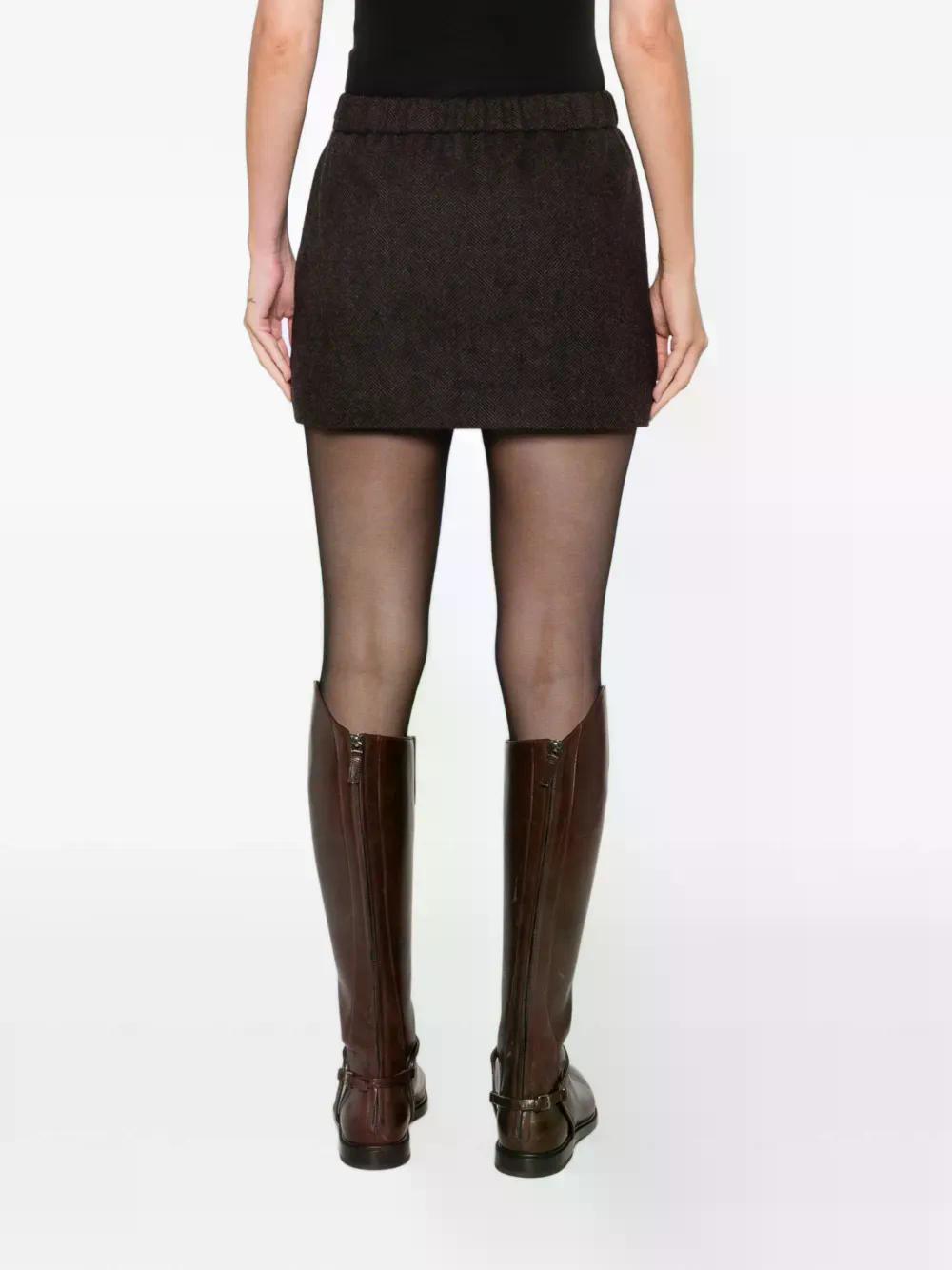 MAJE Fringe Detail Tiered Midi Skirt