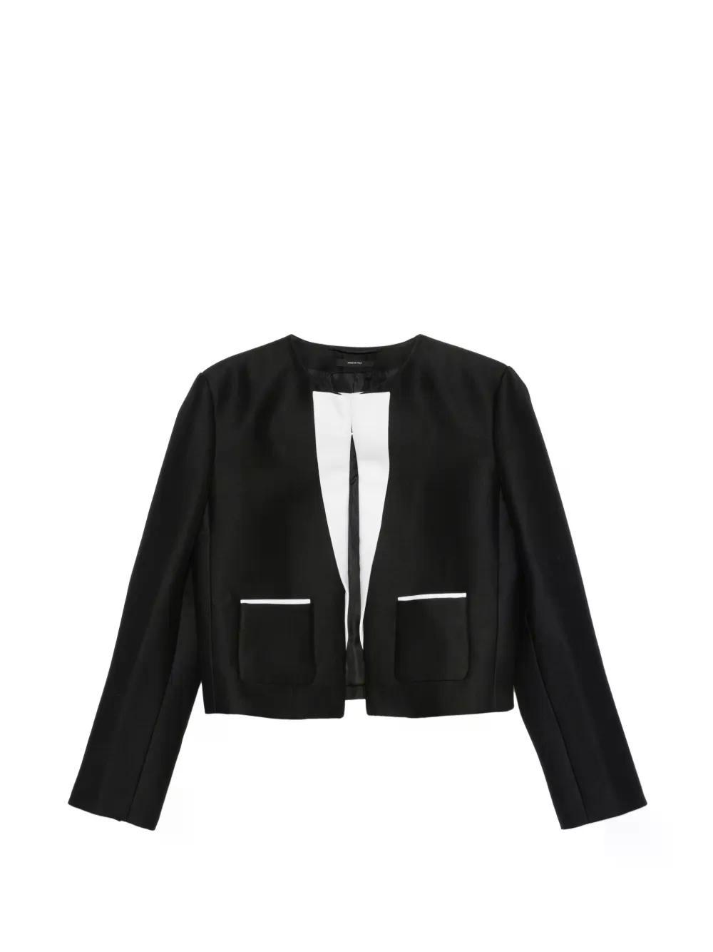 TOM FORD TOM FORD Contrast Trim Collarless Jacket