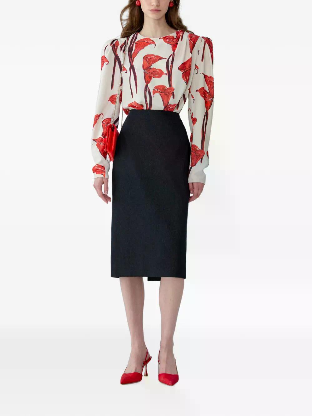 CAROLINA HERRERA Calla Lily Print Blouse
