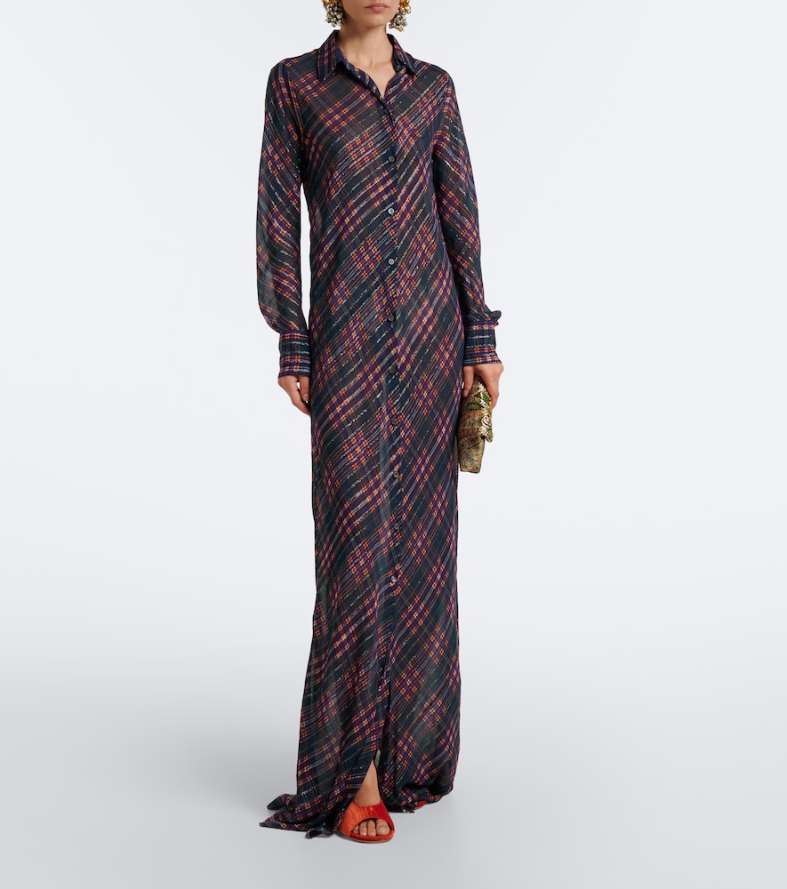 DRIES VAN NOTEN DRIES VAN NOTEN Checked Lamé Shirt Dress