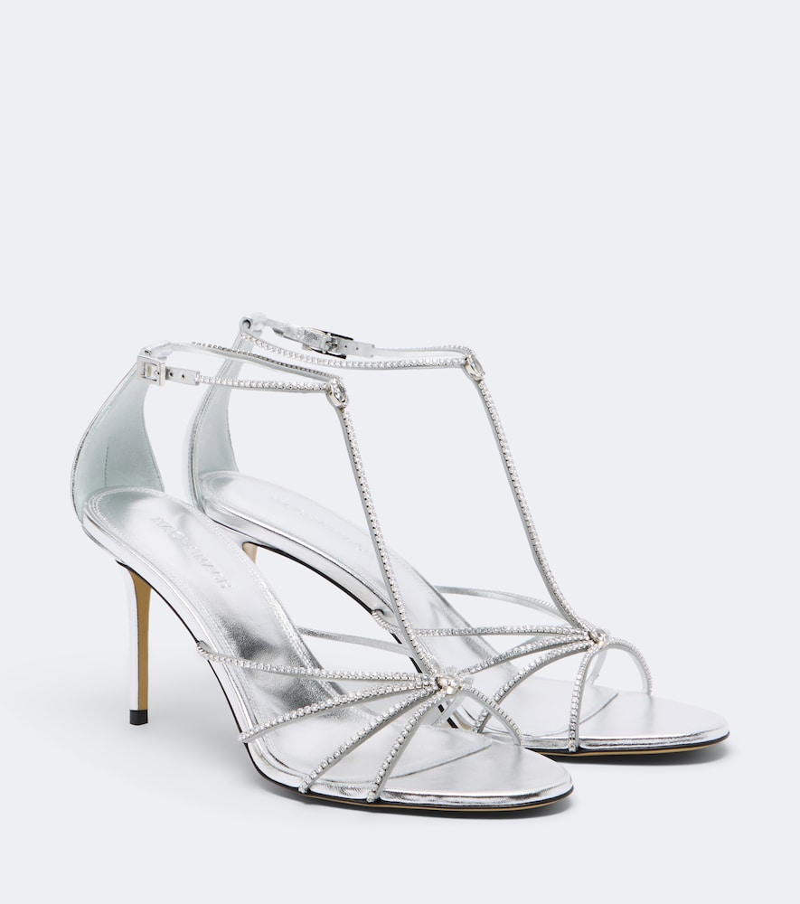 MACH & MACH Mach & Mach Daisy Embellished Leather Sandals