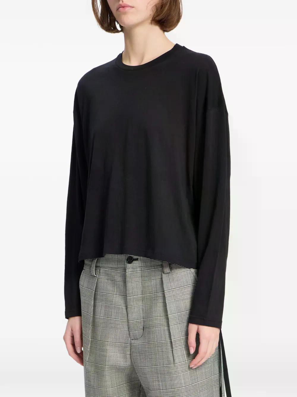ANN DEMEULEMEESTER Ann Demeulemeester Cotton Slogan Print Long Sleeve T-Shirt