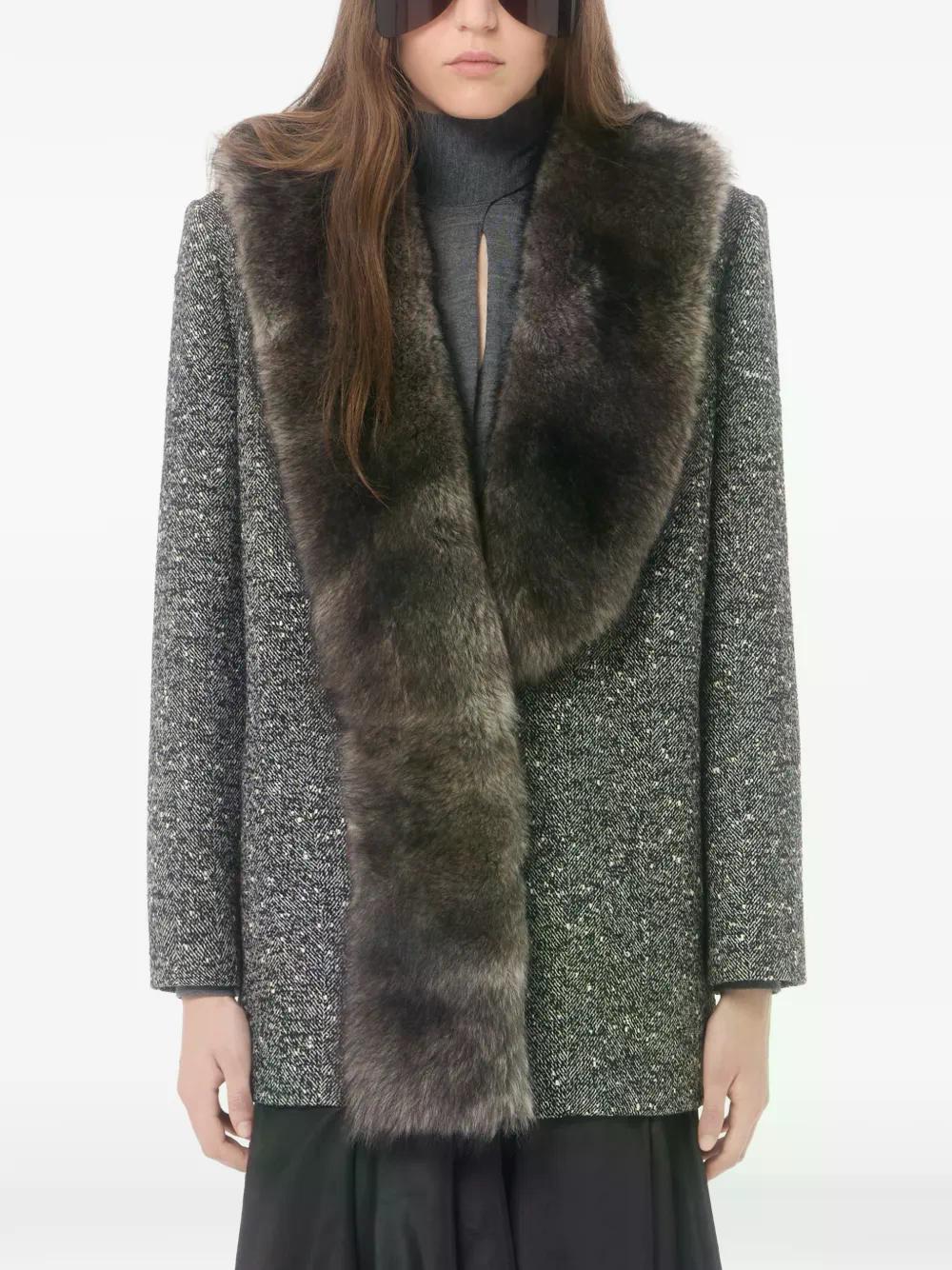 VALENTINO Valentino Single-Breasted Bouclé Caban