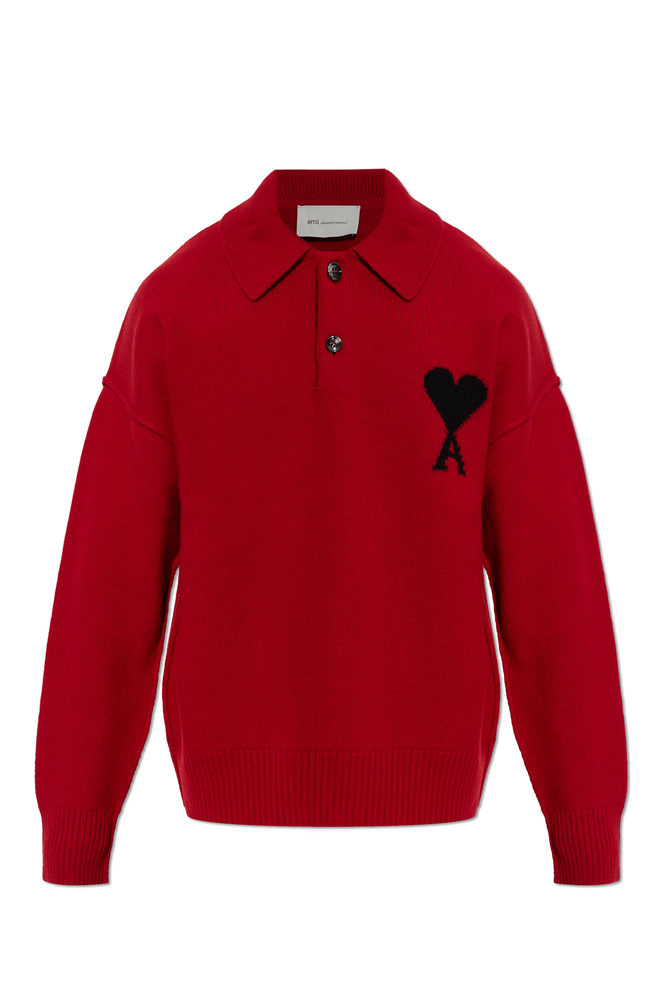 AMI wool long-sleeve polo