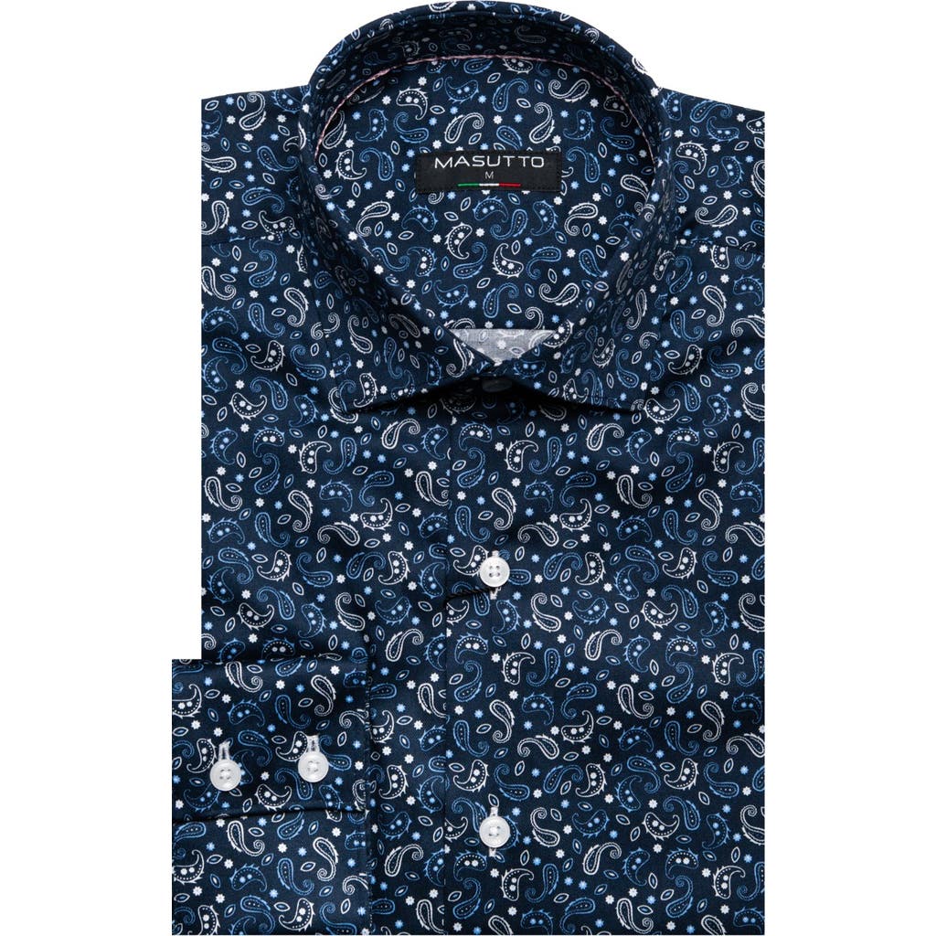 MASUTTO richmond print button-up long sleeve shirt