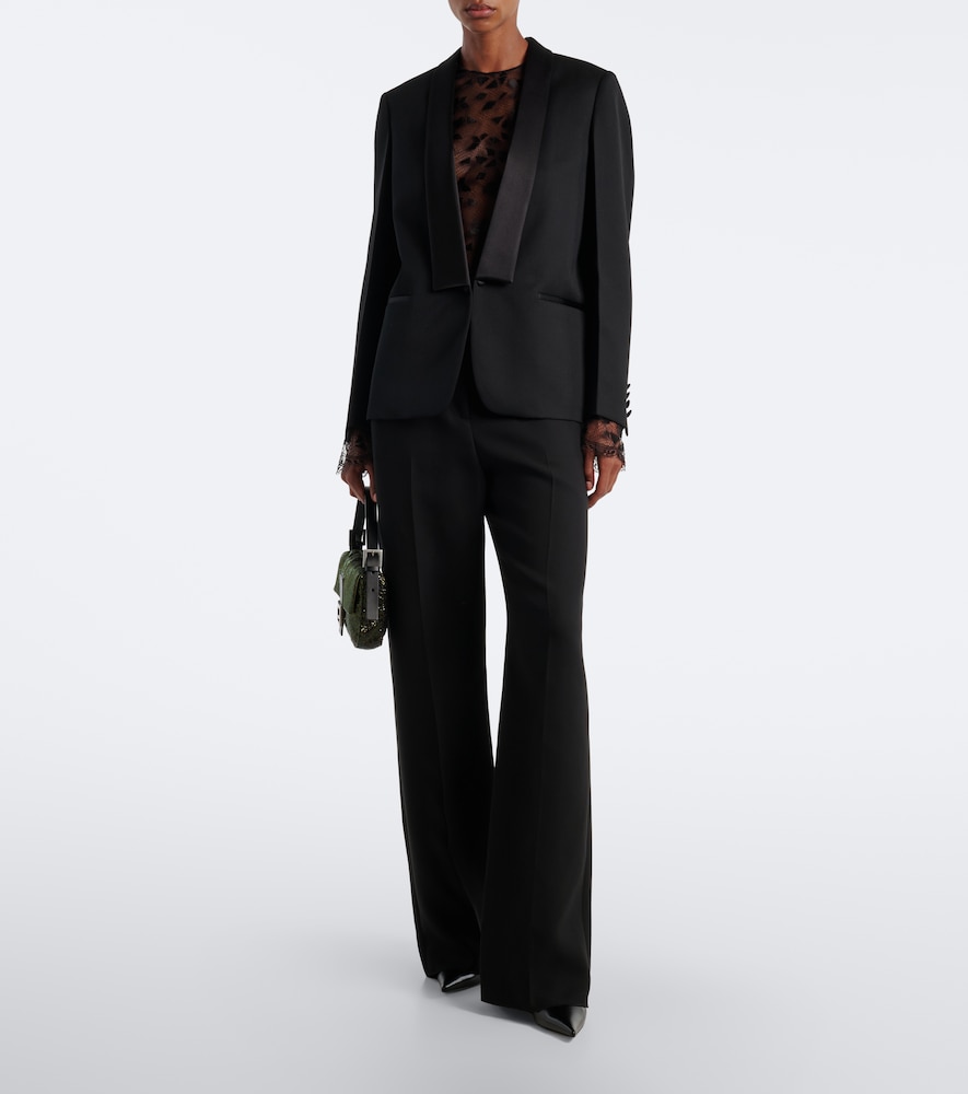 FENDI silk and cotton wide-leg pants