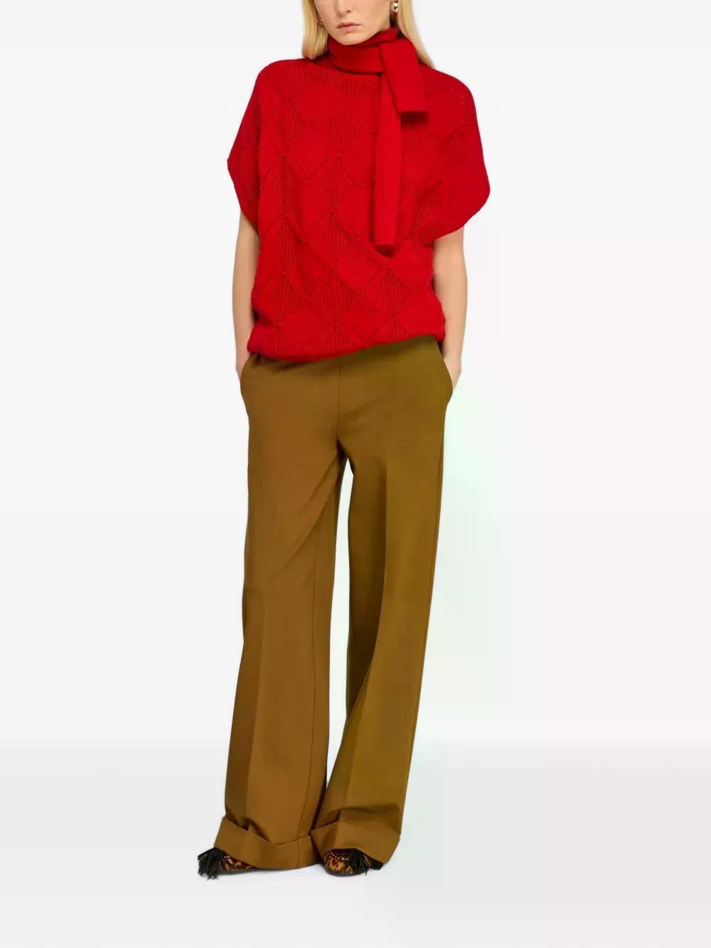 SEMICOUTURE coline pressed-crease turn-up trousers