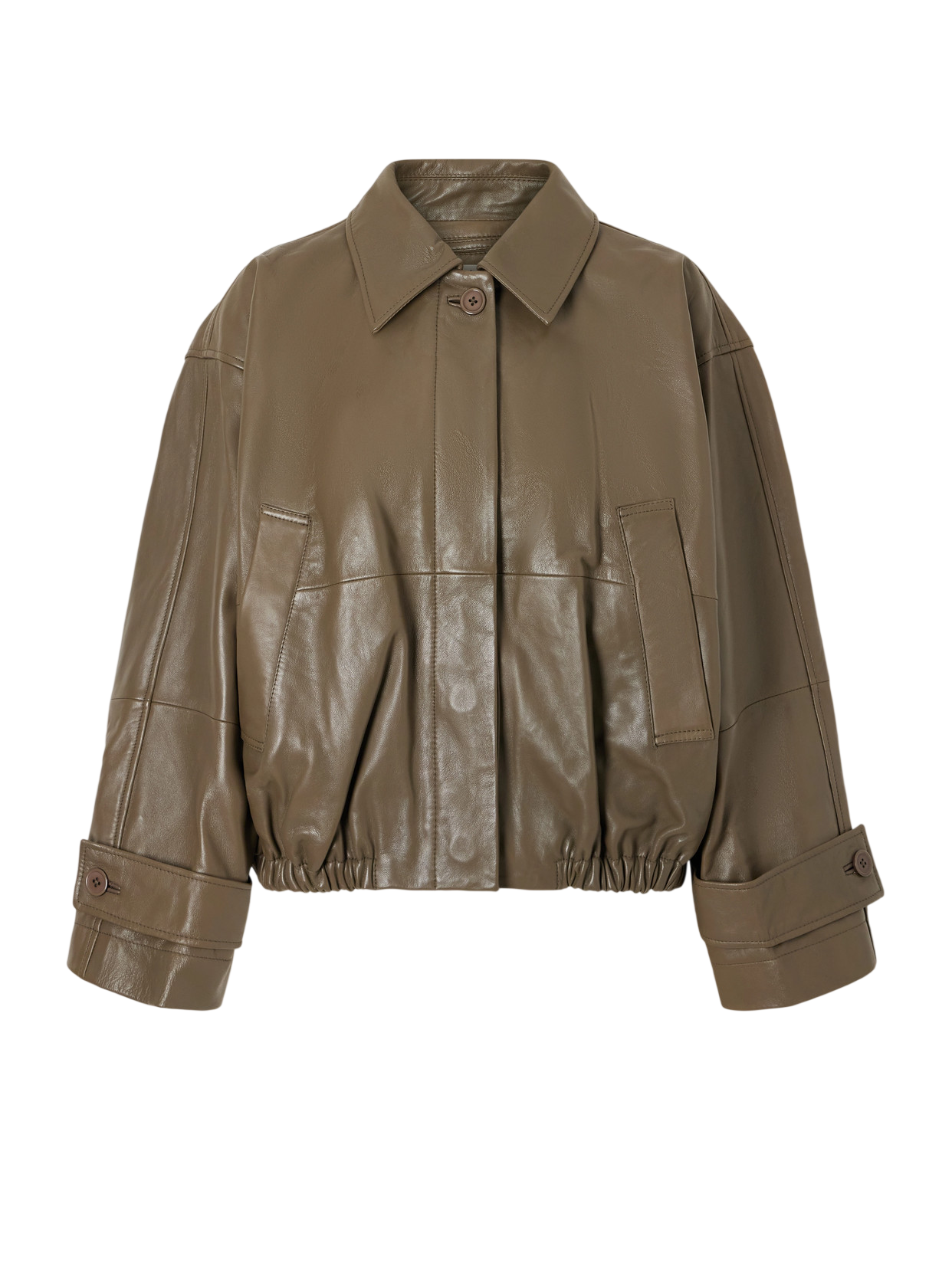 RÓHE Gathered Leather Jacket