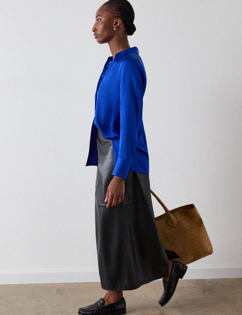 WHISTLES satin collared shirt
