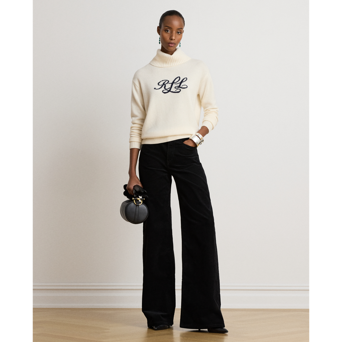 RALPH LAUREN corduroy high-rise super wide-leg pant