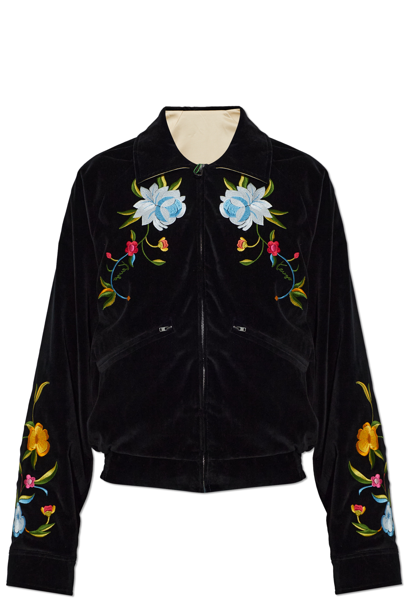 KENZO velvet jacket with colorful embroidery