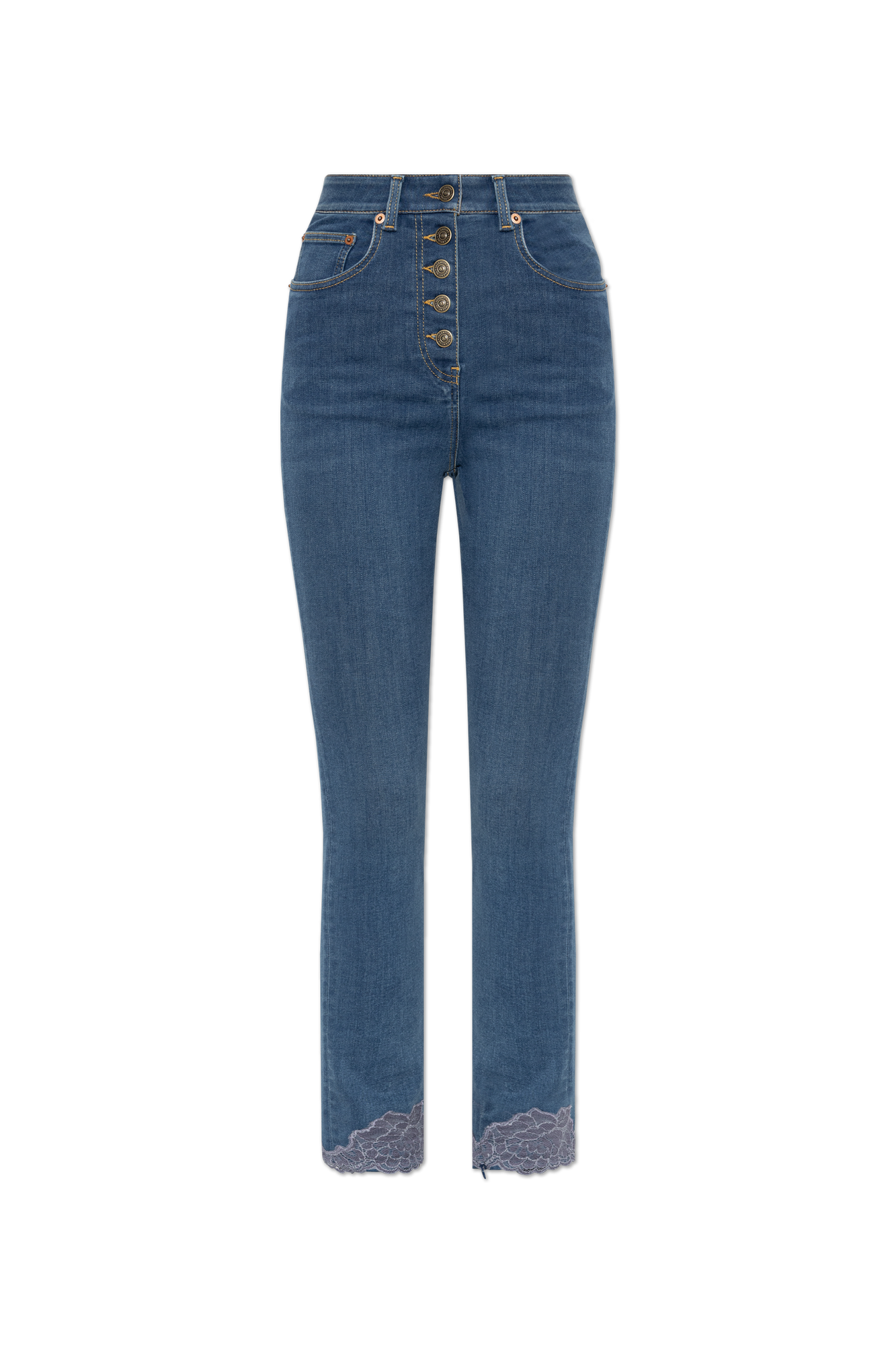 VALENTINO jeans with lace-trimmed legs