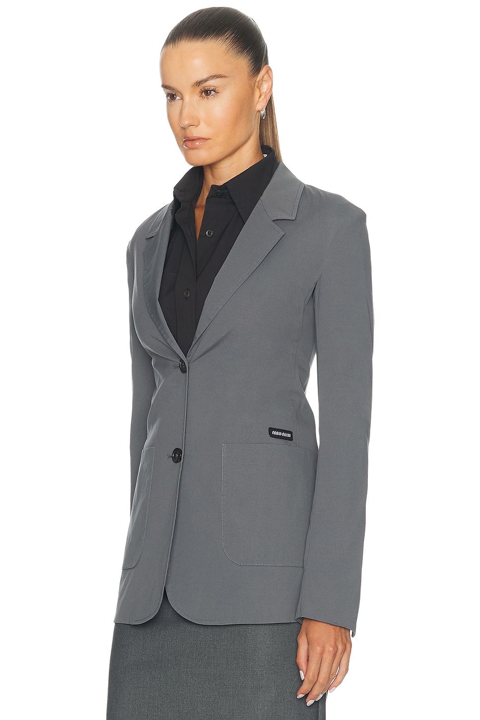 MIU MIU Popeline Stretch Washed Blazer