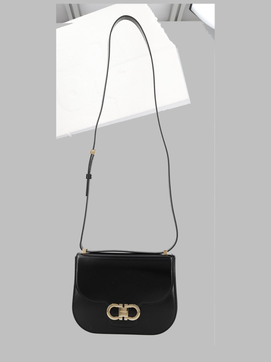 SALVATORE FERRAGAMO Textured Leather Shoulder Bag