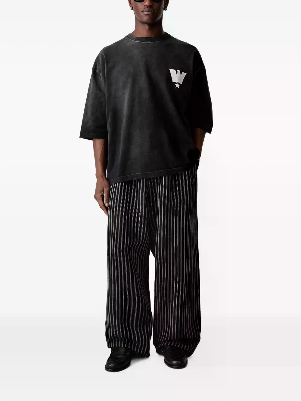 WILLY CHAVARRIA toluca vertical-stripe wide-leg trousers
