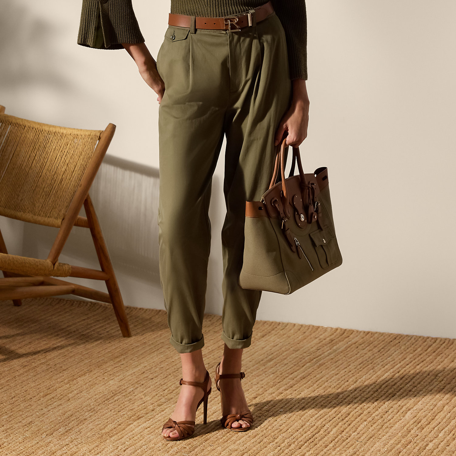 RALPH LAUREN gordon cotton gabardine pant