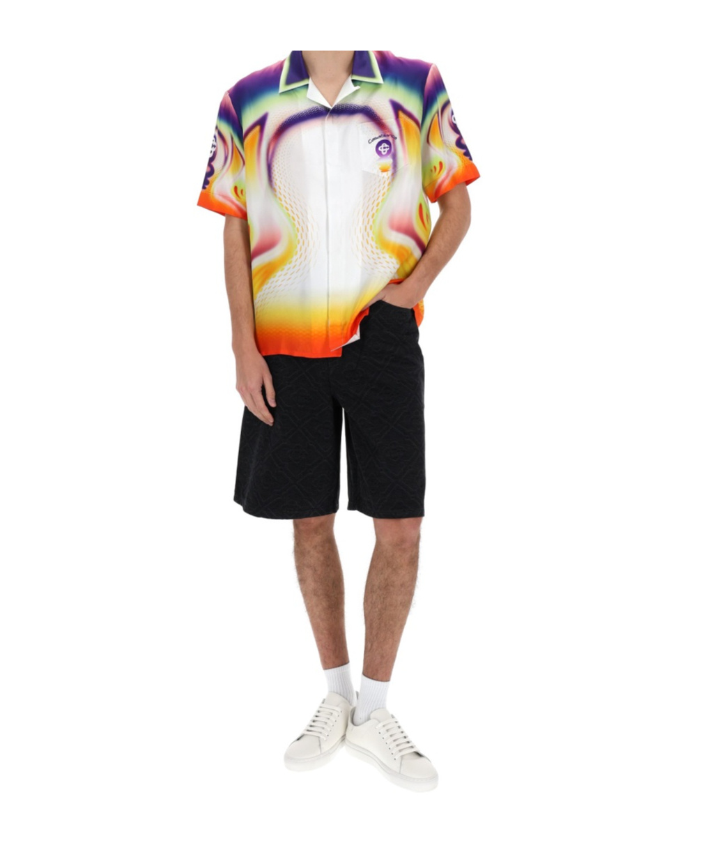 CASABLANCA Short sleeve camp collar shirt