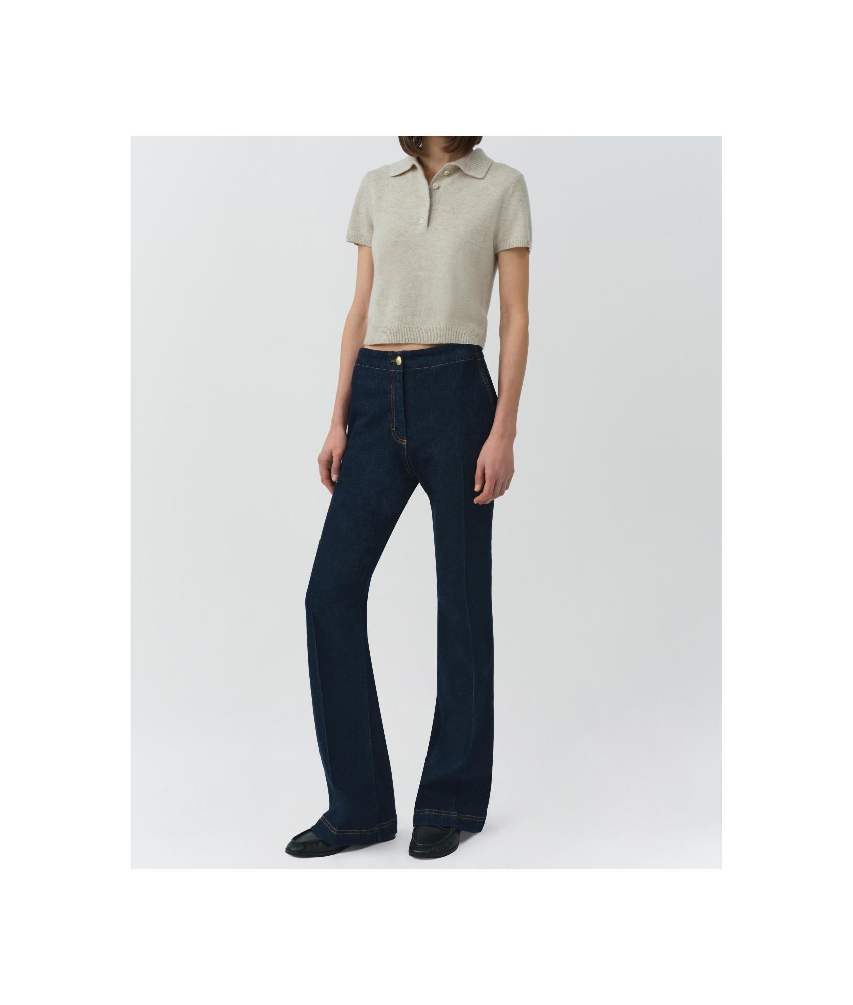 SIMKHAI Twila short-sleeve cashmere polo shirt