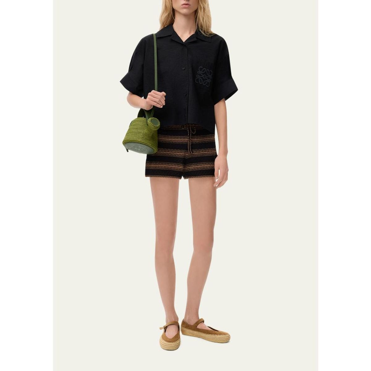 LOEWE x paula's ibiza anagram short-sleeve button-down shirt