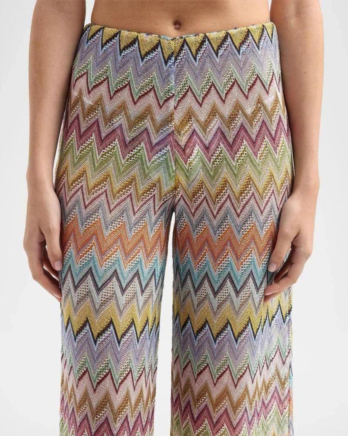 MISSONI MISSONI Zig Zag Printed Fabric Cover-Up Trousers