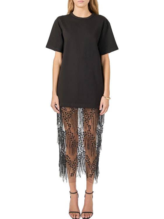 ENDLESS ROSE Endless Rose Rhinestone Lace Maxi Dress