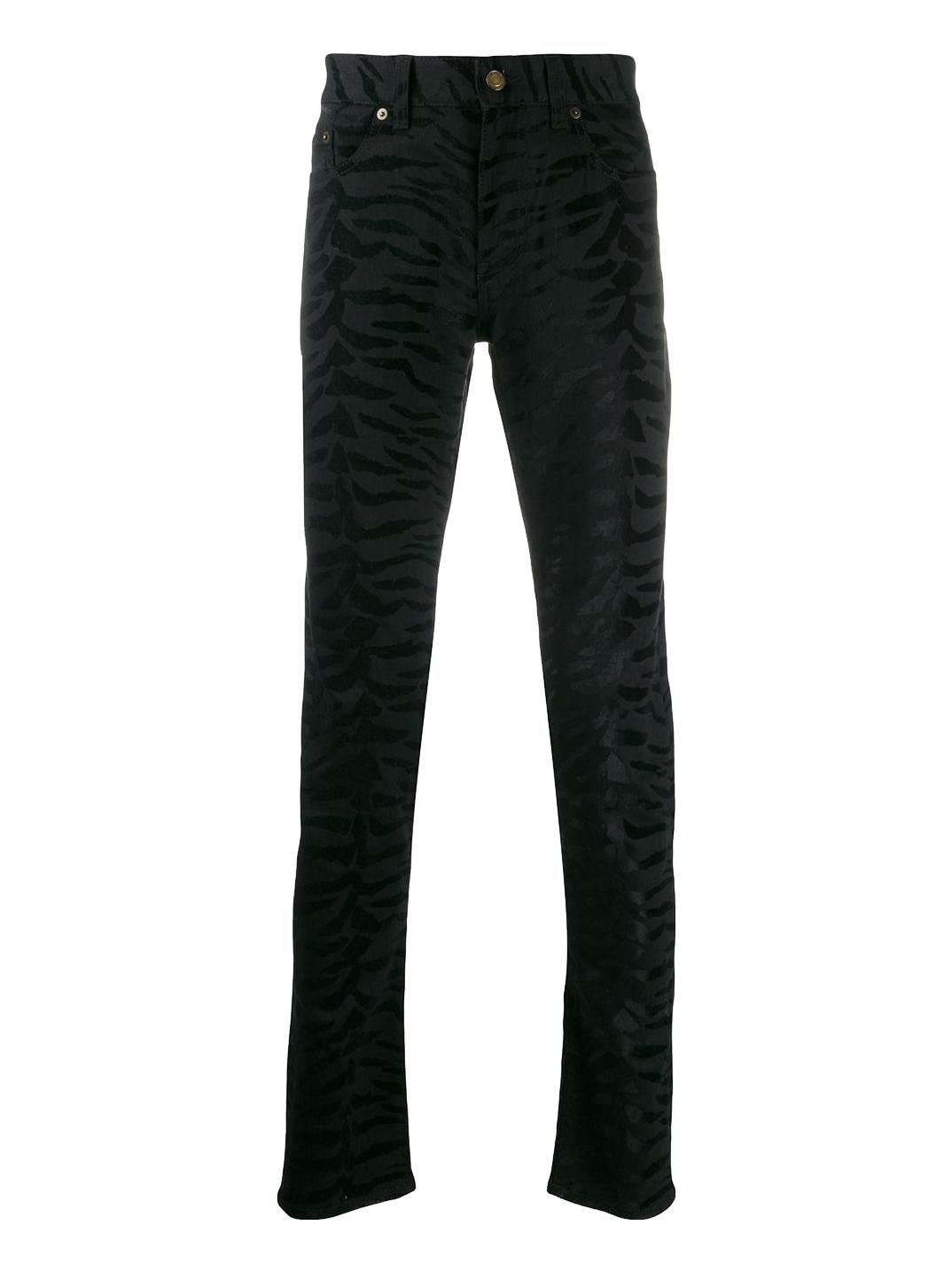 SAINT LAURENT Zebra Printed Skinny Jeans