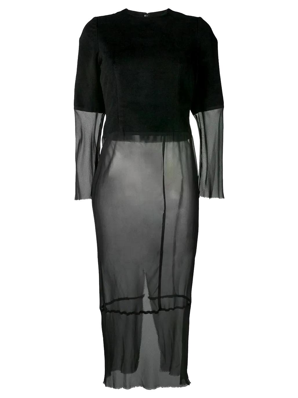 COMME DES GARÇONS Comme des Garçons 1993 Sheer Sleeve Midi Dress