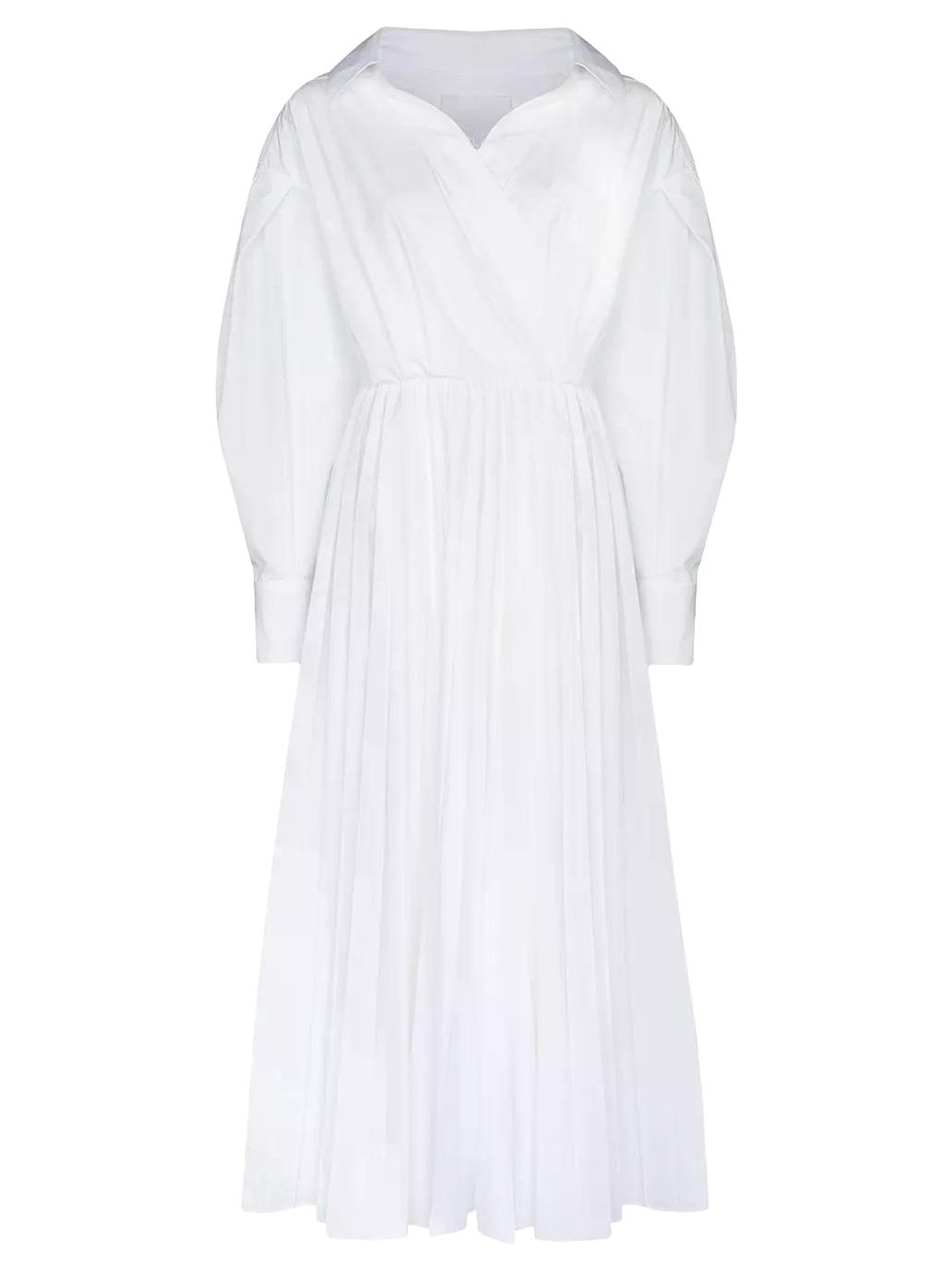VALENTINO Wrap Pleated Shirt Dress