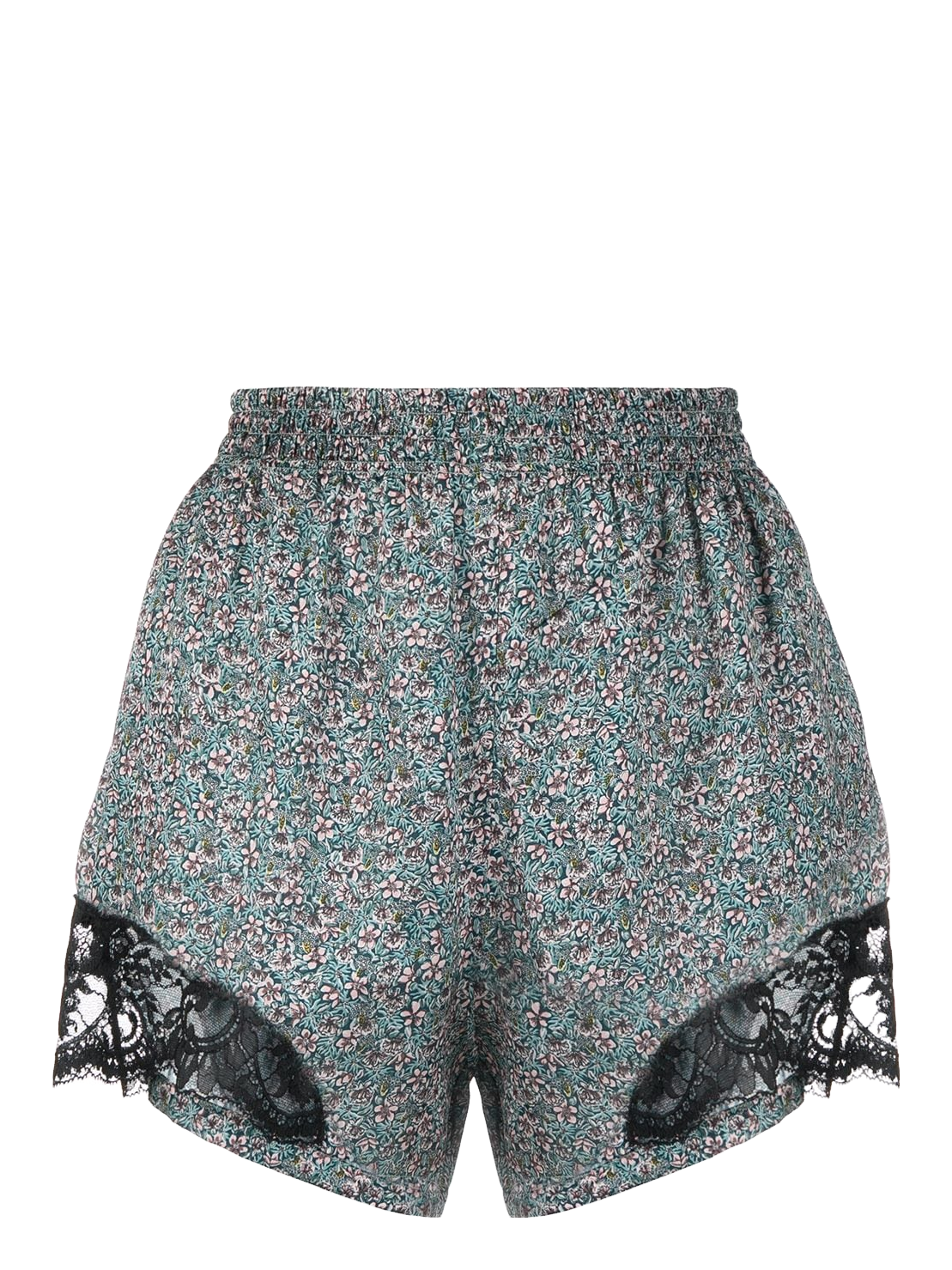 PACO RABANNE Lace-Panel Floral-Print Shorts