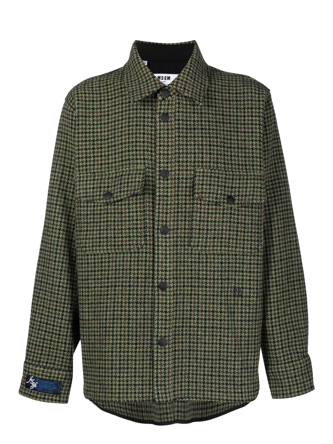 MSGM herringbone check-pattern shirt