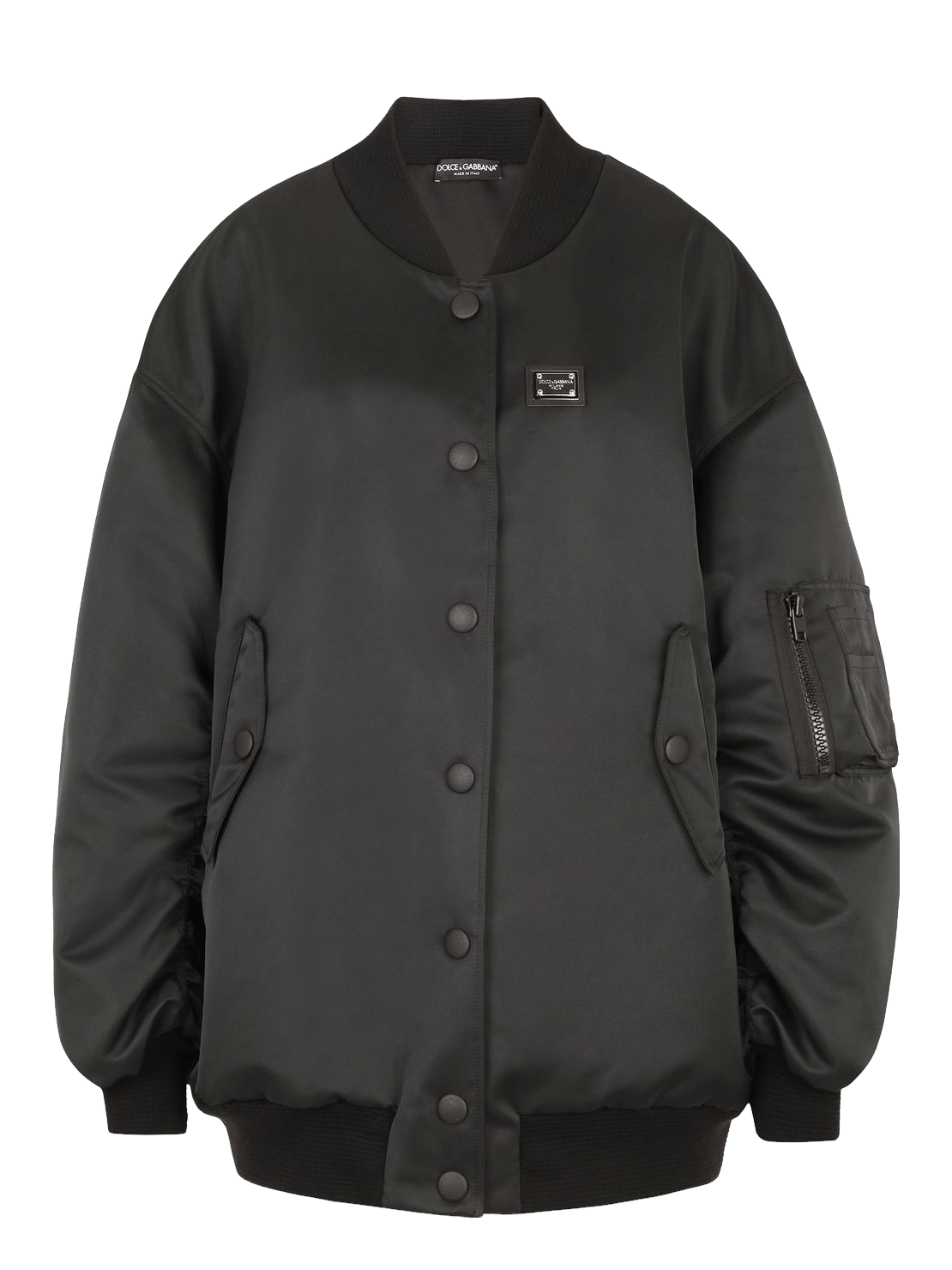 DOLCE & GABBANA Duchesse Bomber Jacket with Logo Tag