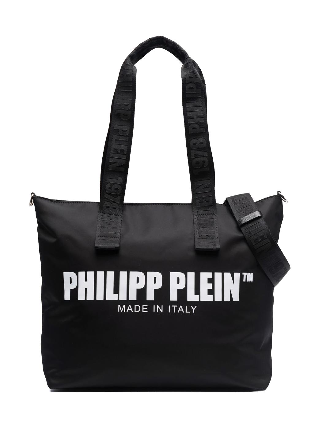PHILIPP PLEIN Philipp Plein Logo Print Cotton Tote Bag