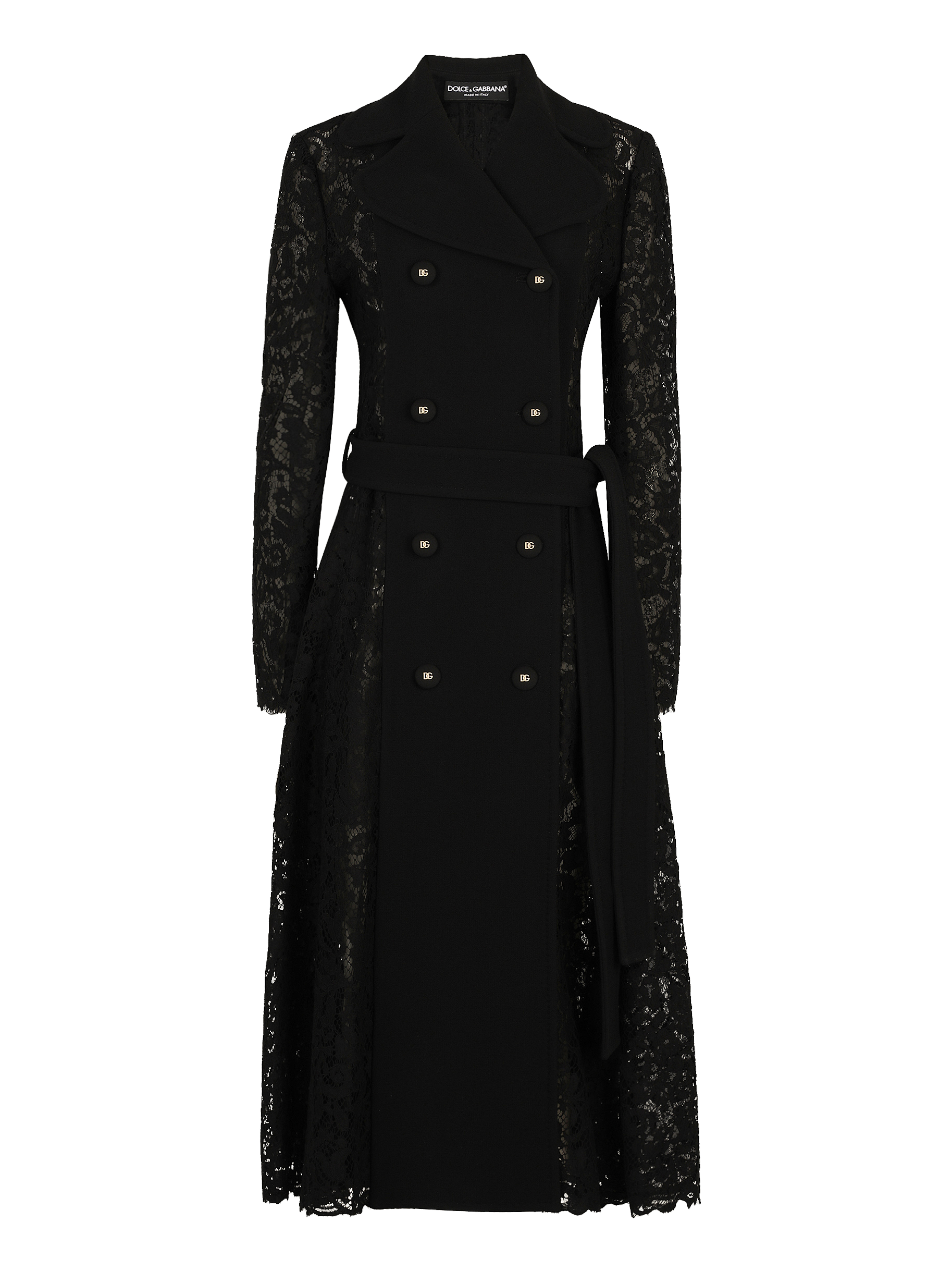 DOLCE & GABBANA Dolce & Gabbana Cordonetto Lace and Crepe Coat