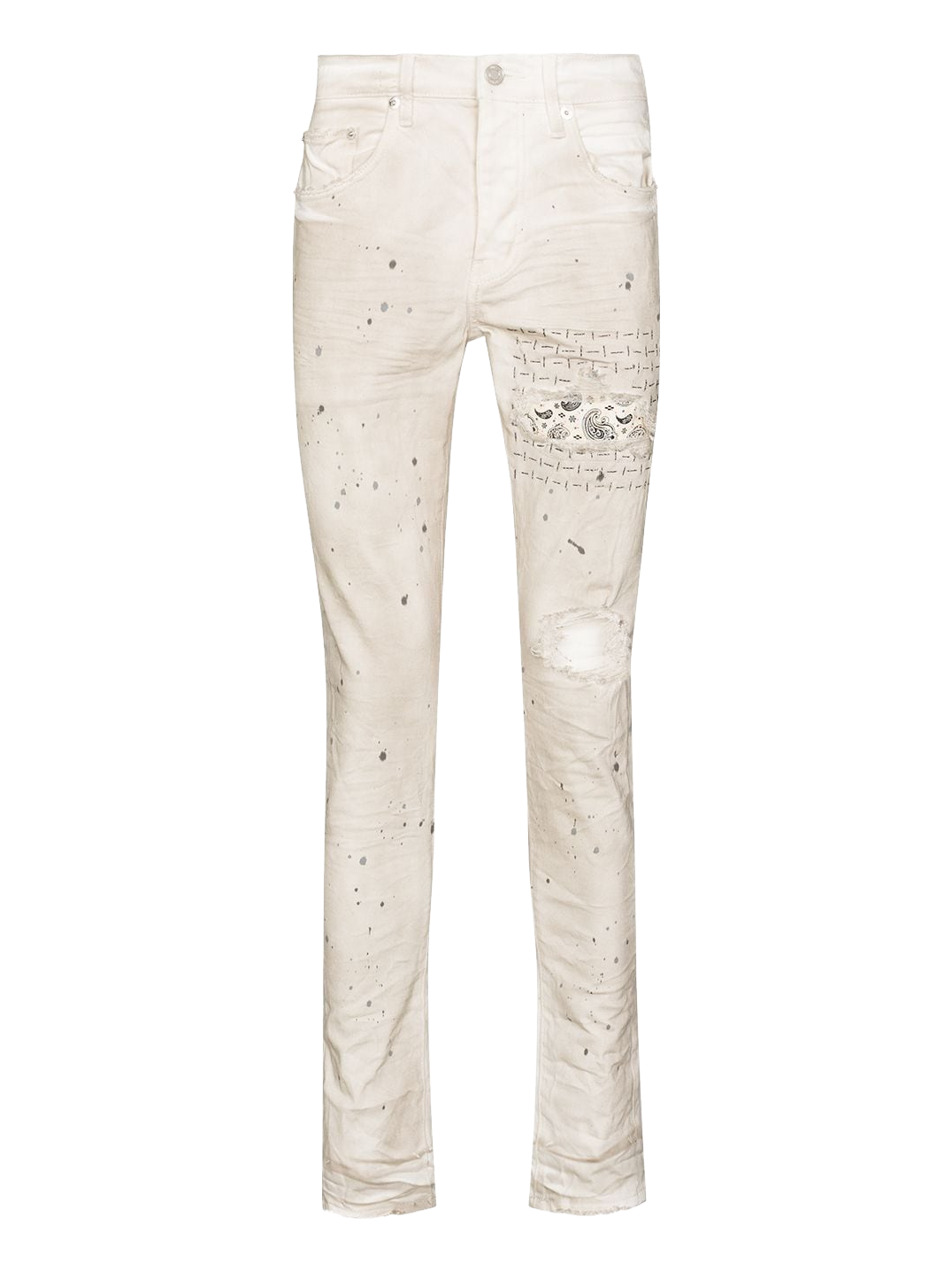 PURPLE BRAND Purple Brand Bandana Patch Skinny Jeans
