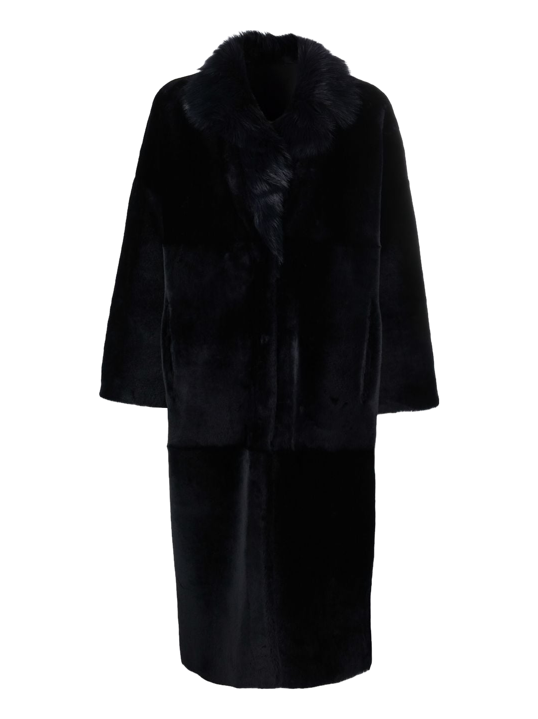 LISKA Single-Breasted Shearling Coat