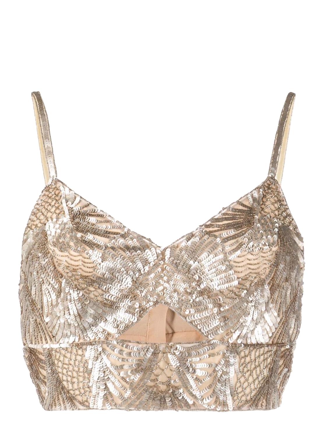 ALBERTA FERRETTI Alberta Ferretti Sequin Embellished Cropped Top