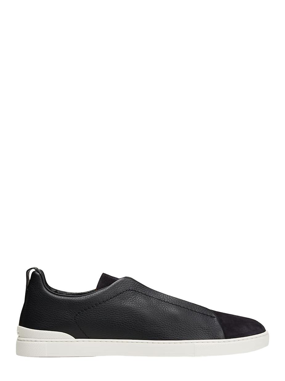 ZEGNA ZEGNA Triple Stitch Leather and Suede Sneakers