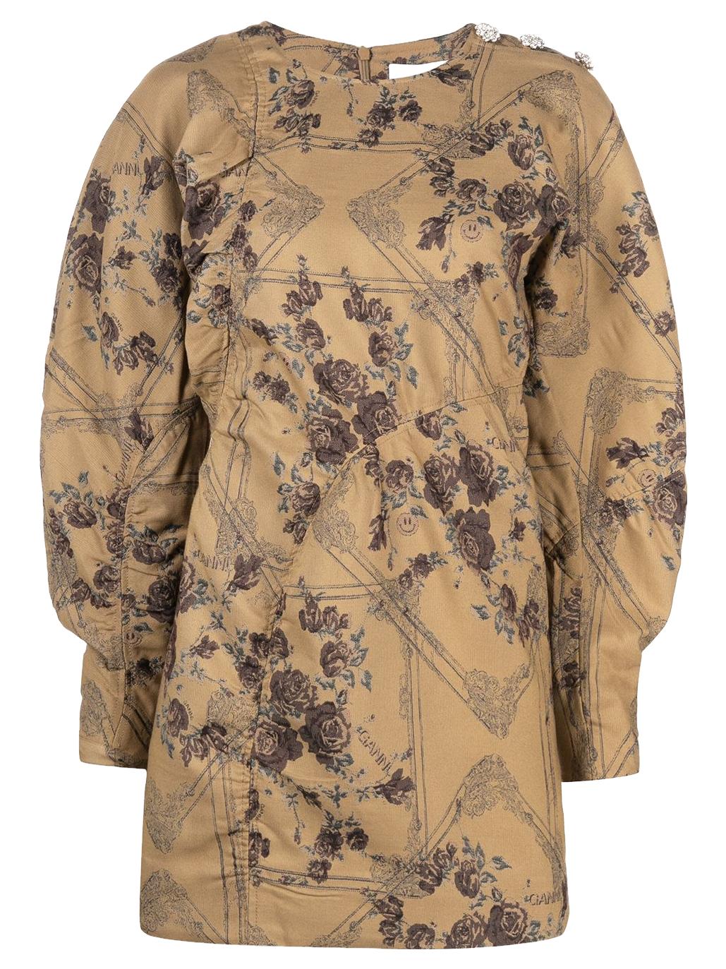 GANNI Floral Jacquard Dress