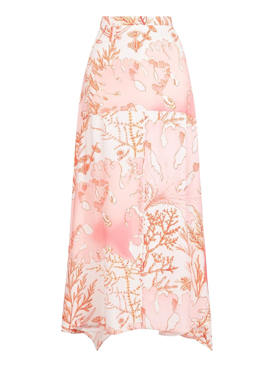 STELLA MCCARTNEY Stella McCartney Coral Print Handkerchief Hem Maxi Skirt