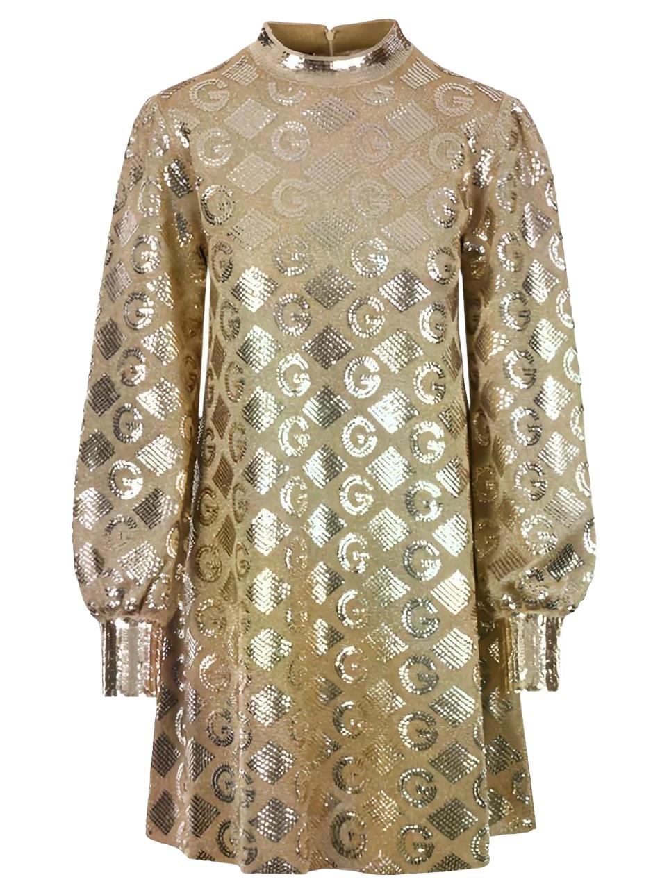 green emerald velvet dress Gucci GG Tweed and Lame Dress main image 1