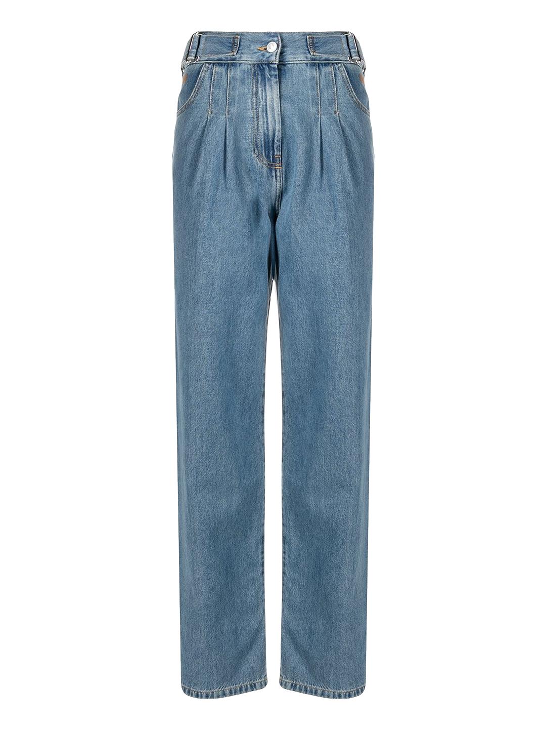 MSGM Straight-Leg Jeans with Pleat Detailing