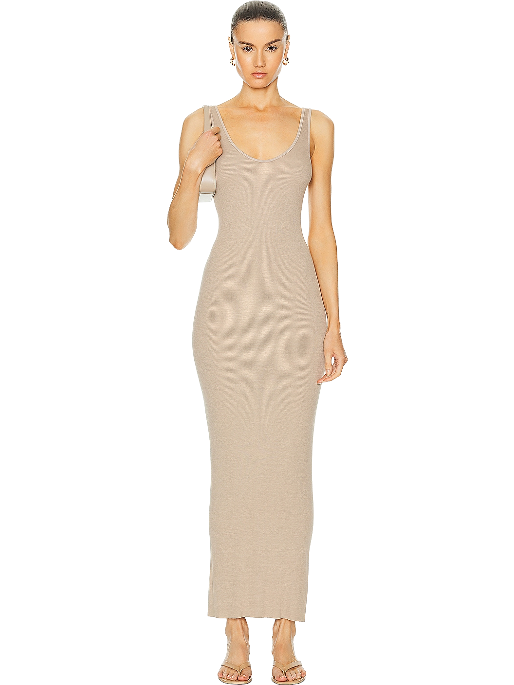 Enza Costa Silk Rib Ankle Length Tank Dress - White