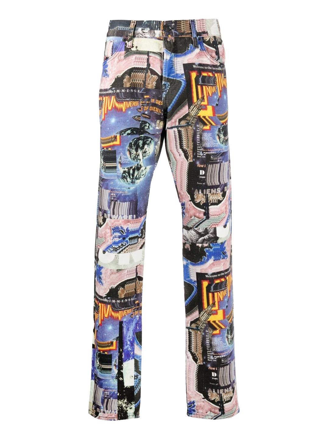 DIESEL® Diesel Graphic Print Cotton Jeans