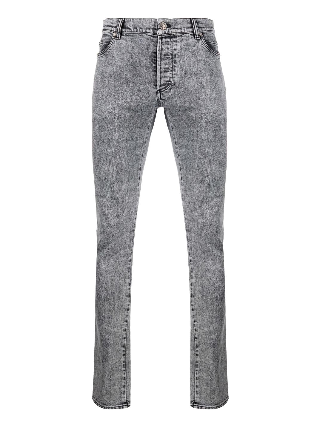 BALMAIN Balmain Grey Acid Wash Skinny Jeans