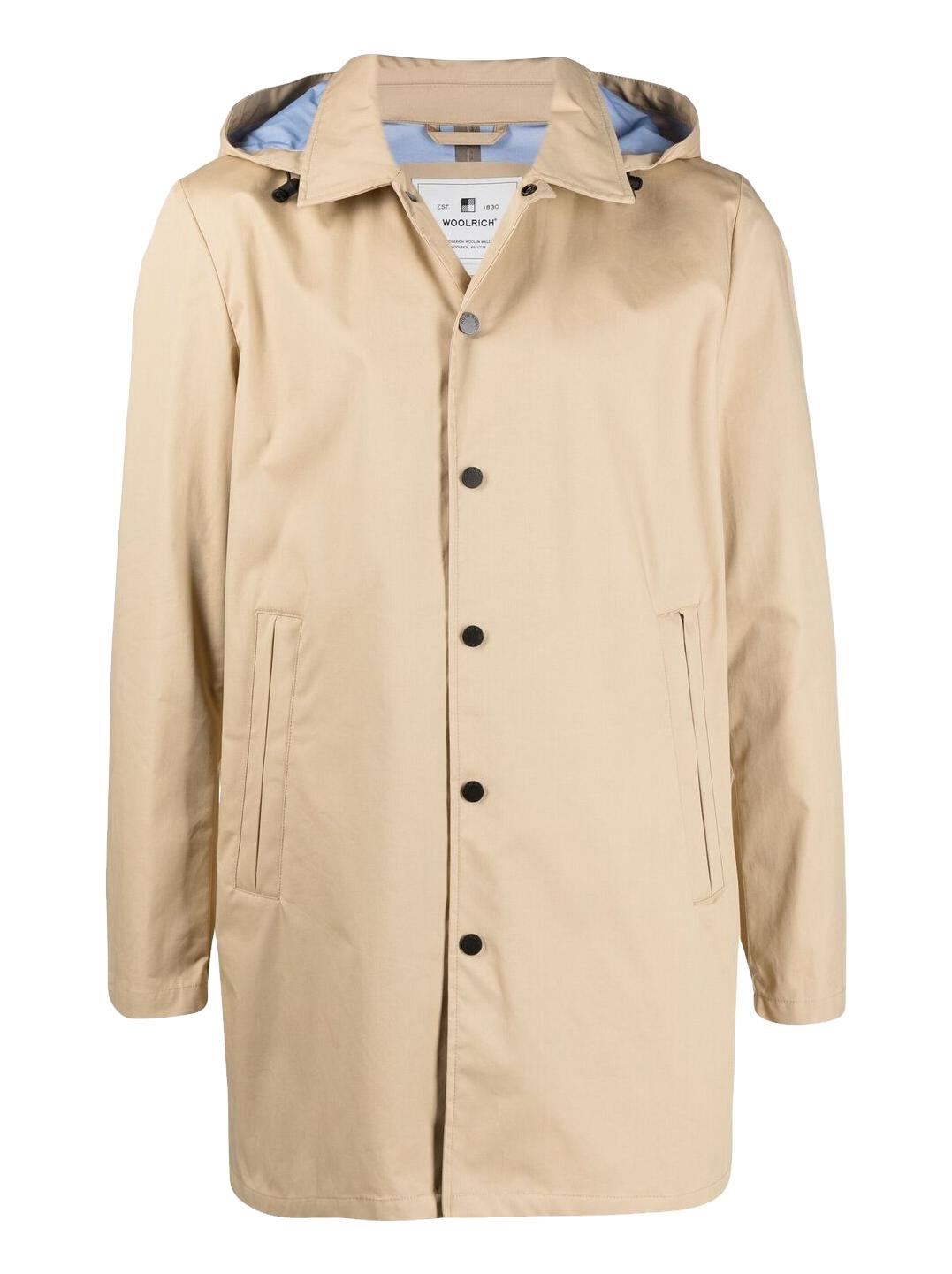 WOOLRICH Woolrich Hooded Coat with Press Stud Fastening