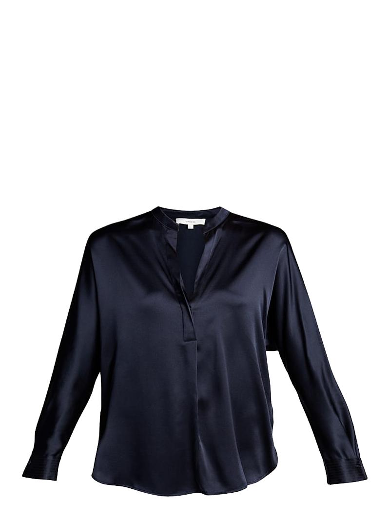 VINCE Vince Silk Band-Collar Blouse
