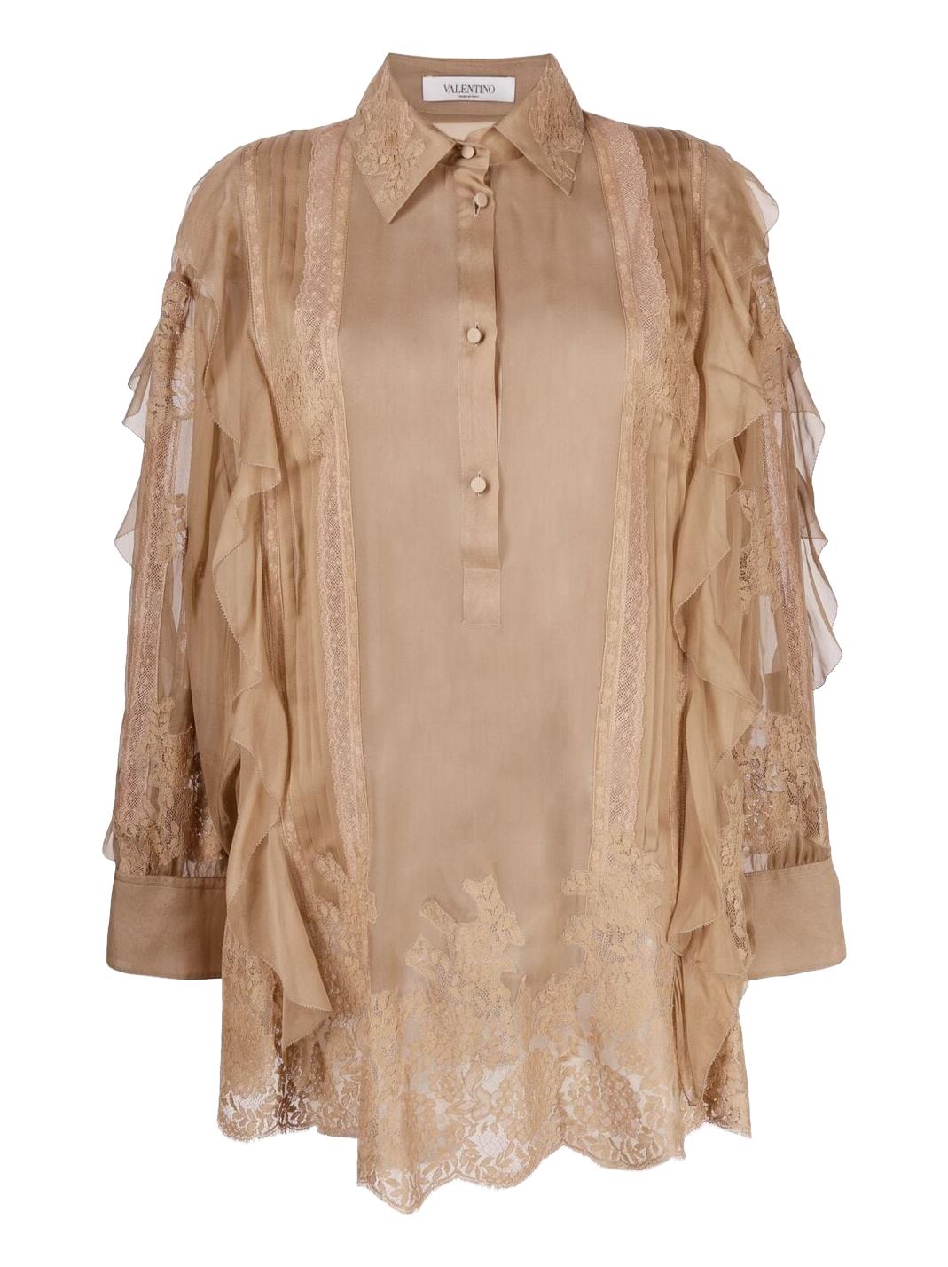VALENTINO Valentino Garavani Ruffle-Trim Silk Blouse