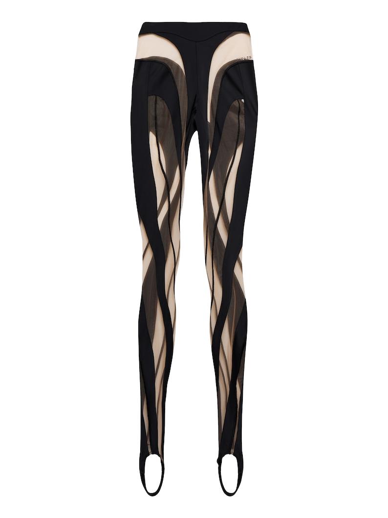 MUGLER MUGLER Paneled Mesh and Jersey Leggings